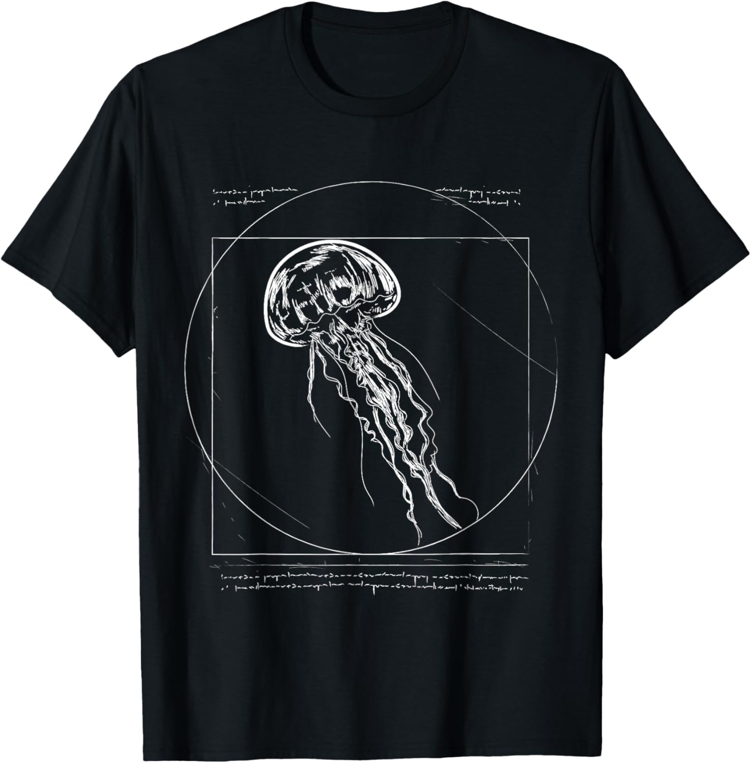 Vitruvian Jellyfish Clothes Illustration Medusa Jellyfish T-Shirt ...
