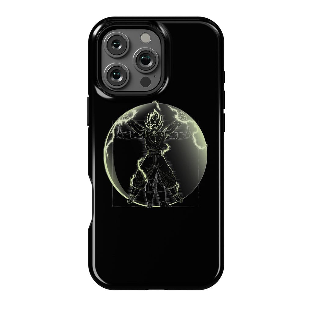 Vitruvian Saiyan Goku Tough Cases Anime Art for iPhone 11-17 Protection ...