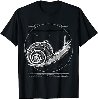 Vitruvian Snail Shell Fibonacci Slug Clothes Gift Snail T-Shirt ...