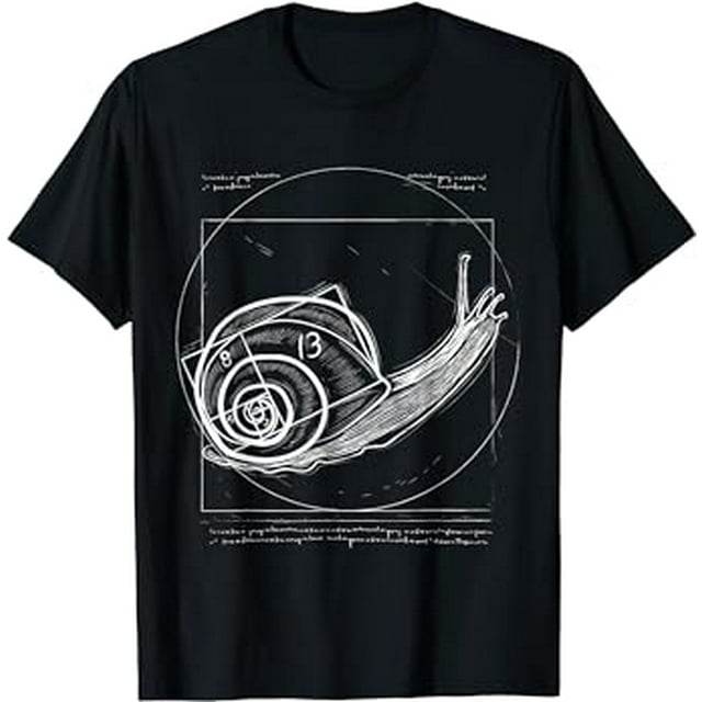 Vitruvian Snail Shell Fibonacci Slug Clothes Gift Snail T-Shirt ...