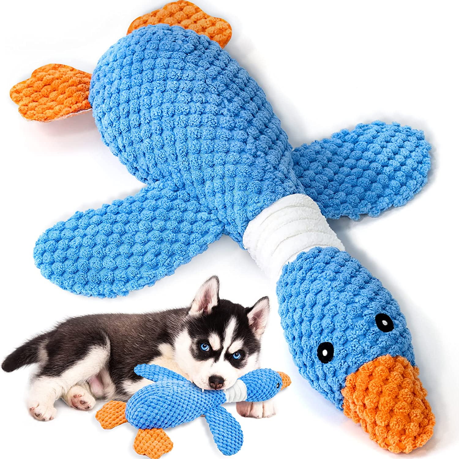 VITSCAN Goose Dog Toy for Aggressive Chewers, Stuffed Plush Squeaker ...