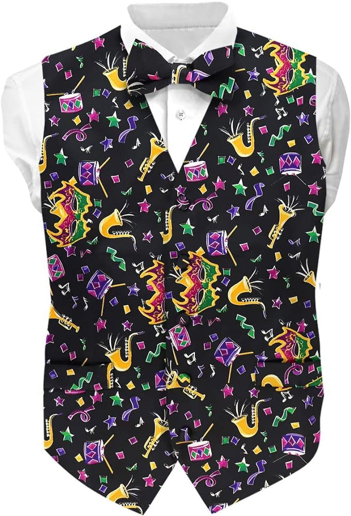 Vittorio Farina Mardi Gras Vest & Bow Tie ONLY Ver 1. - Walmart.com