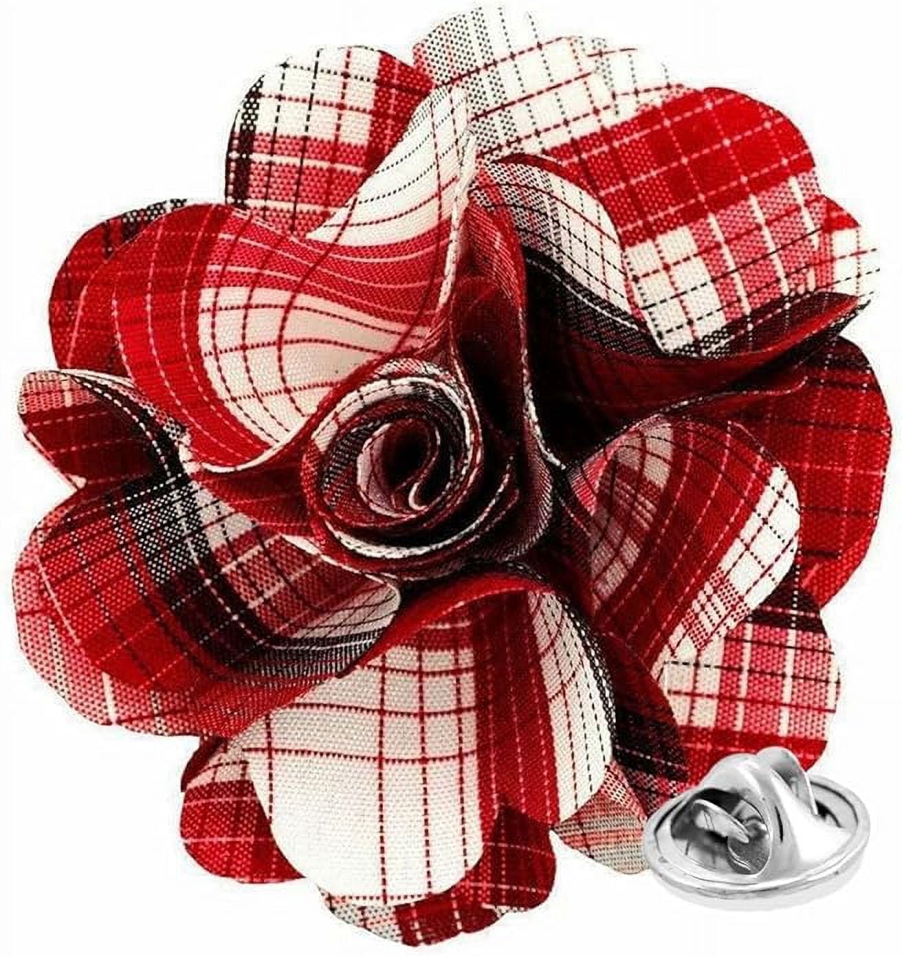 Vittorio Vico Formal Accent Plaid Flower Lapel Pin - Walmart.com