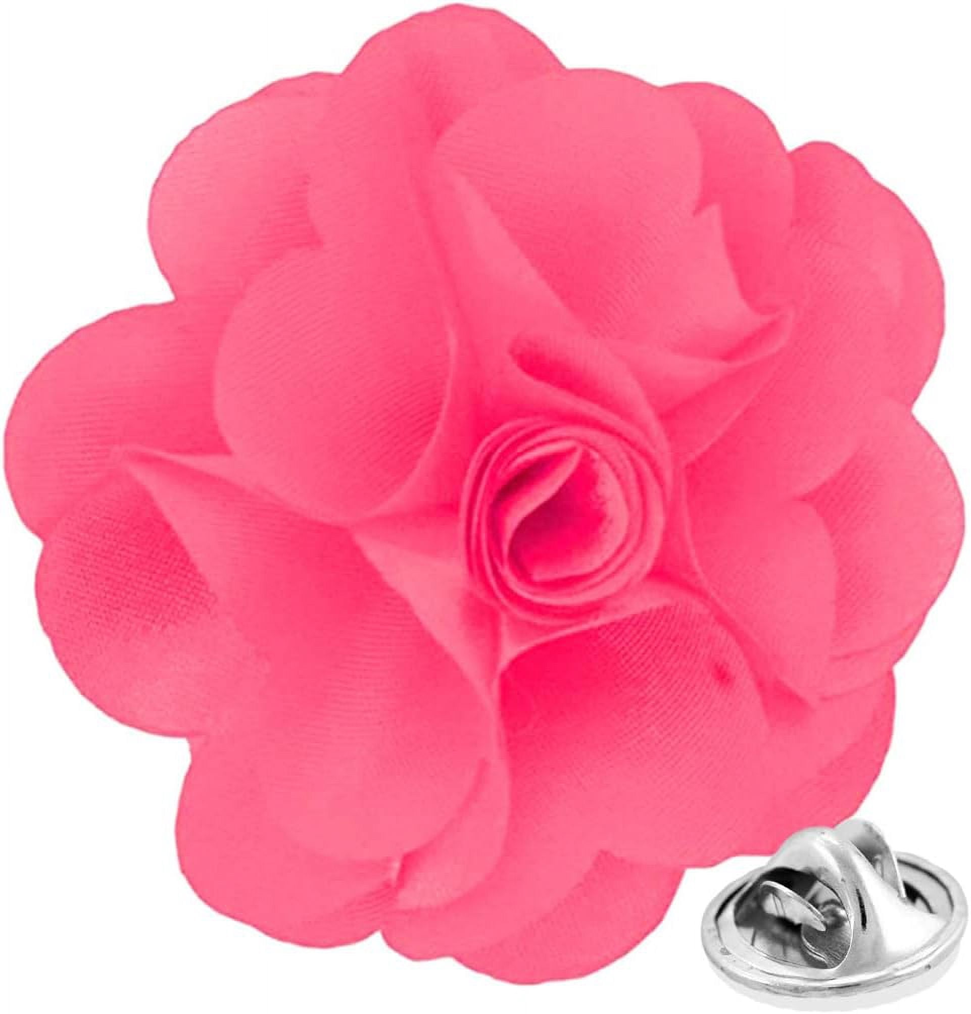 Vittorio Vico Formal Solid Flower Bubblegum Pink Lapel Pin, Stainless ...