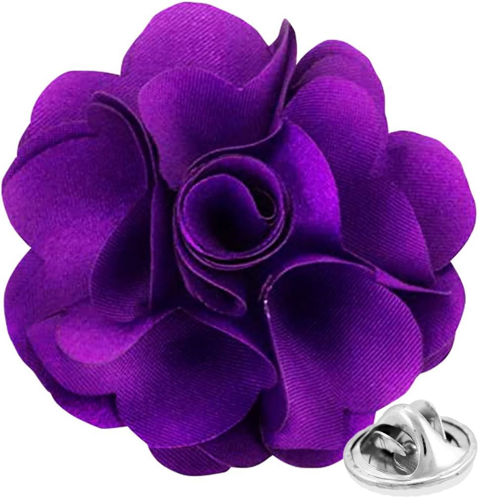 Vittorio Vico Formal Solid Flower Purple Lapel Pin, Stainless Steel, 1 ...