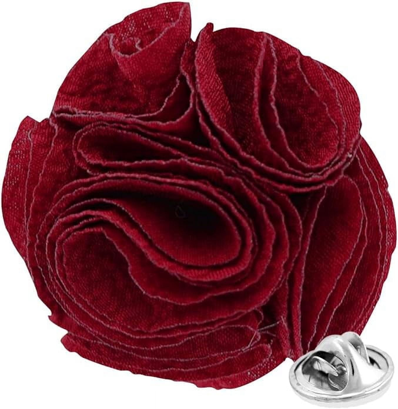 Vittorio Vico Men's Formal Solid Rose Seersucker Flower Lapel Pin ...