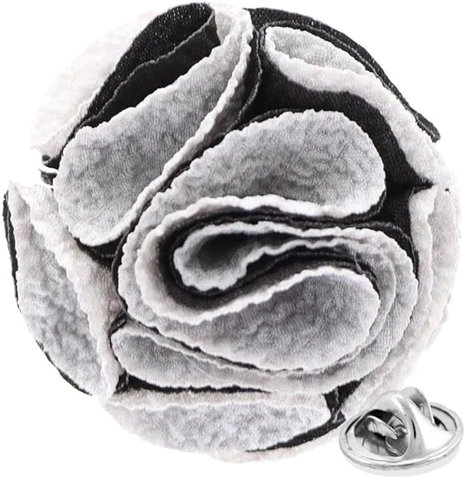 Vittorio Vico Men's Formal Two-Tone Seersucker Rose Flower Lapel Pin ...