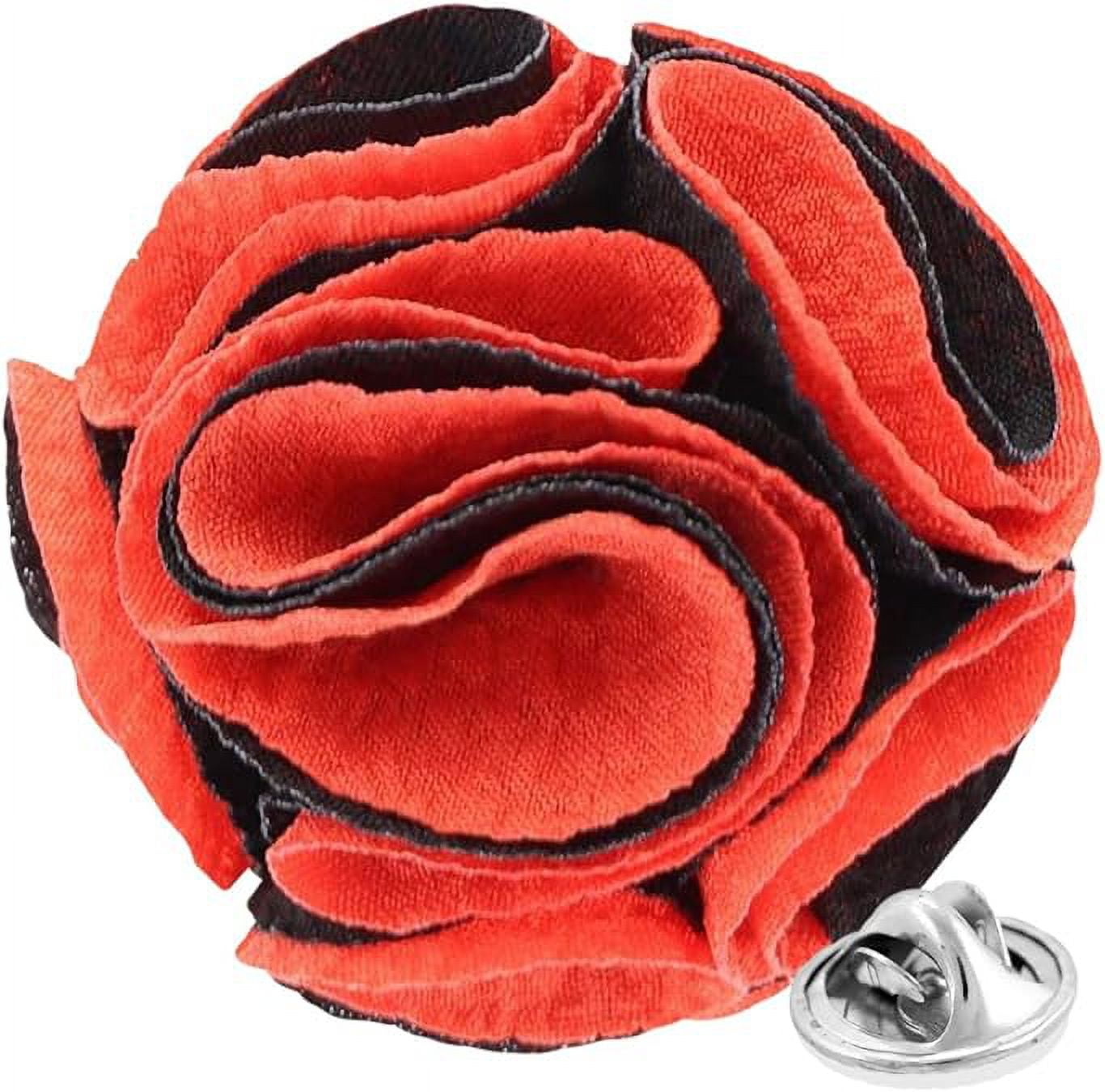 Vittorio Vico Men's Formal Two-Tone Seersucker Rose Flower Lapel Pin ...