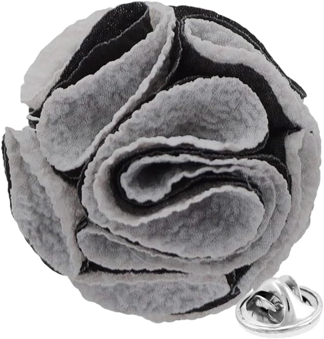 Vittorio Vico Men's Formal Two-Tone Seersucker Rose Flower Lapel Pin ...