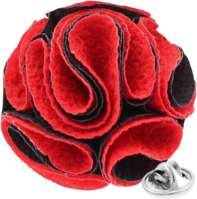 Vittorio Vico Men's Formal Two-Tone Seersucker Rose Flower Lapel Pin ...