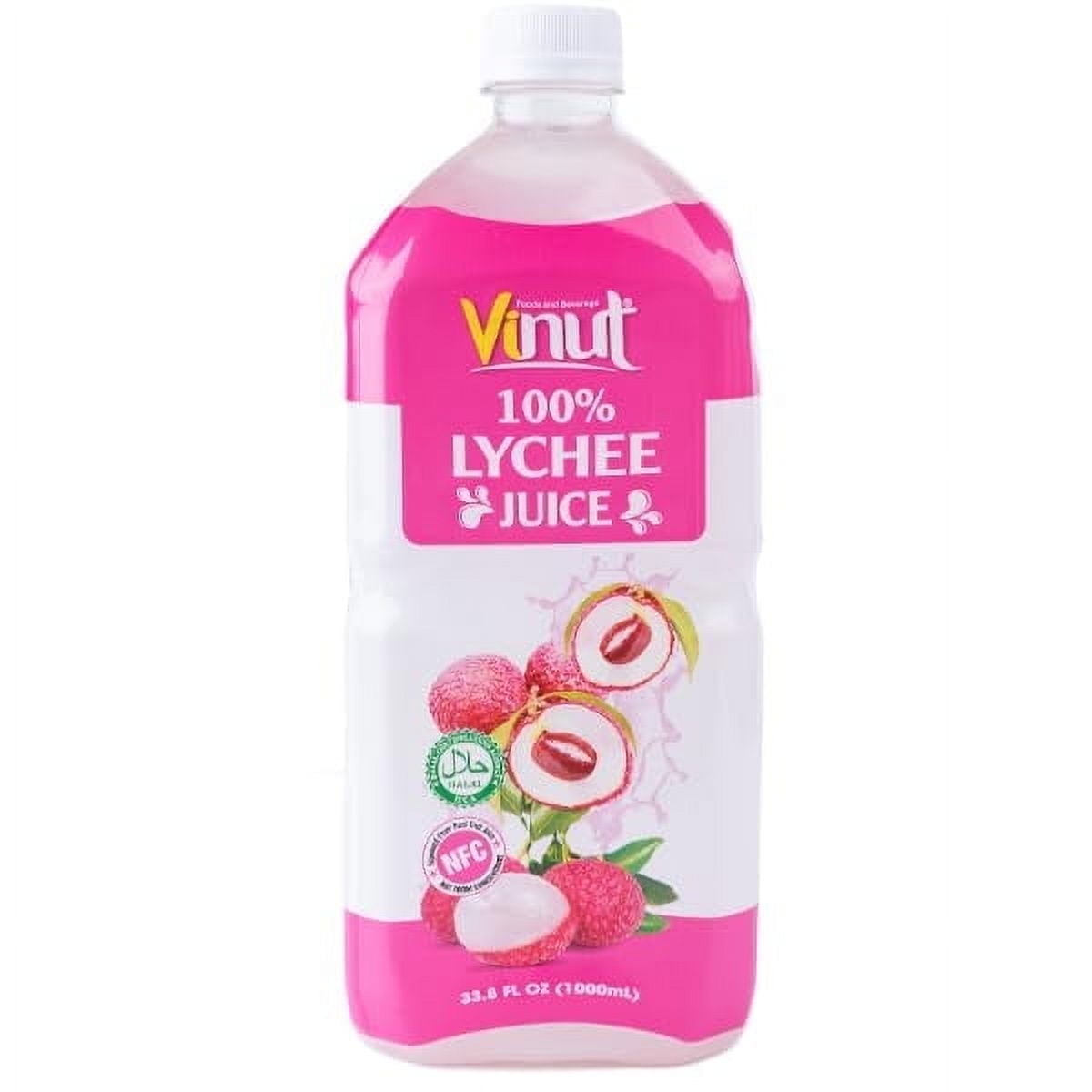 Vinut 100% Lychee Juice Drink, 33.8 Fl Oz, No Added Sugar or Water, Not ...