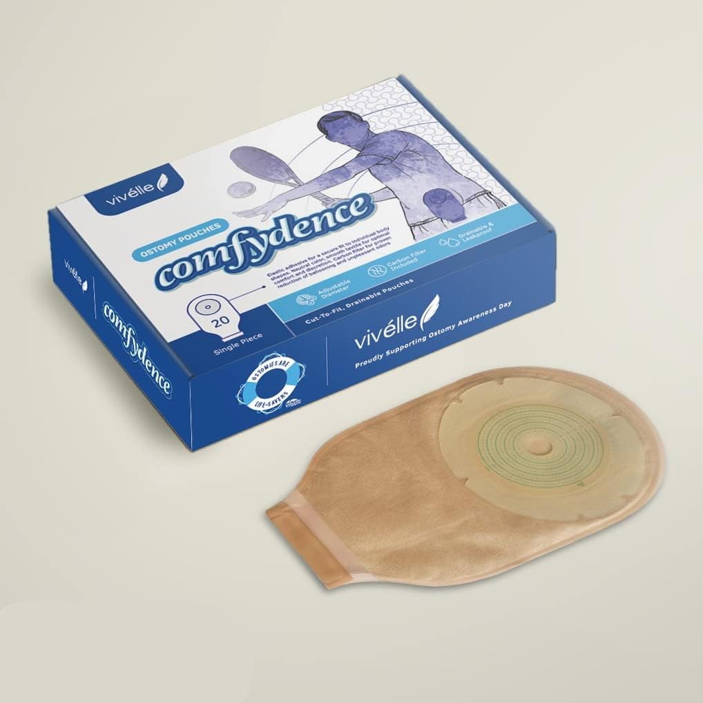 Vivélle Comfydence 20pcs Drainable Comfortable Ostomy Bags One Piece