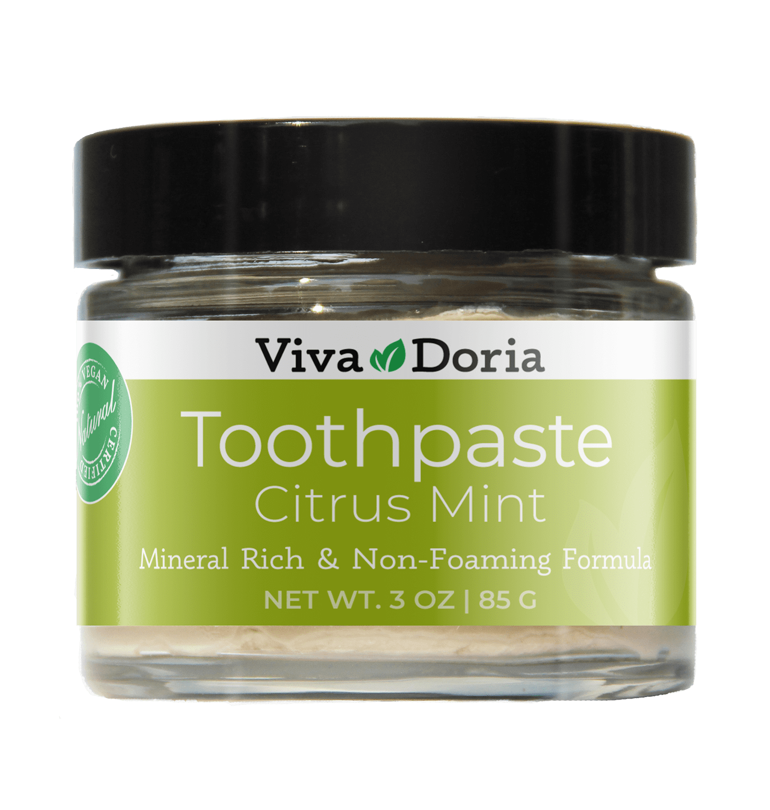 Viva Doria Fluoride Free Natural Toothpaste - Citrus Mint (3 oz Glass ...