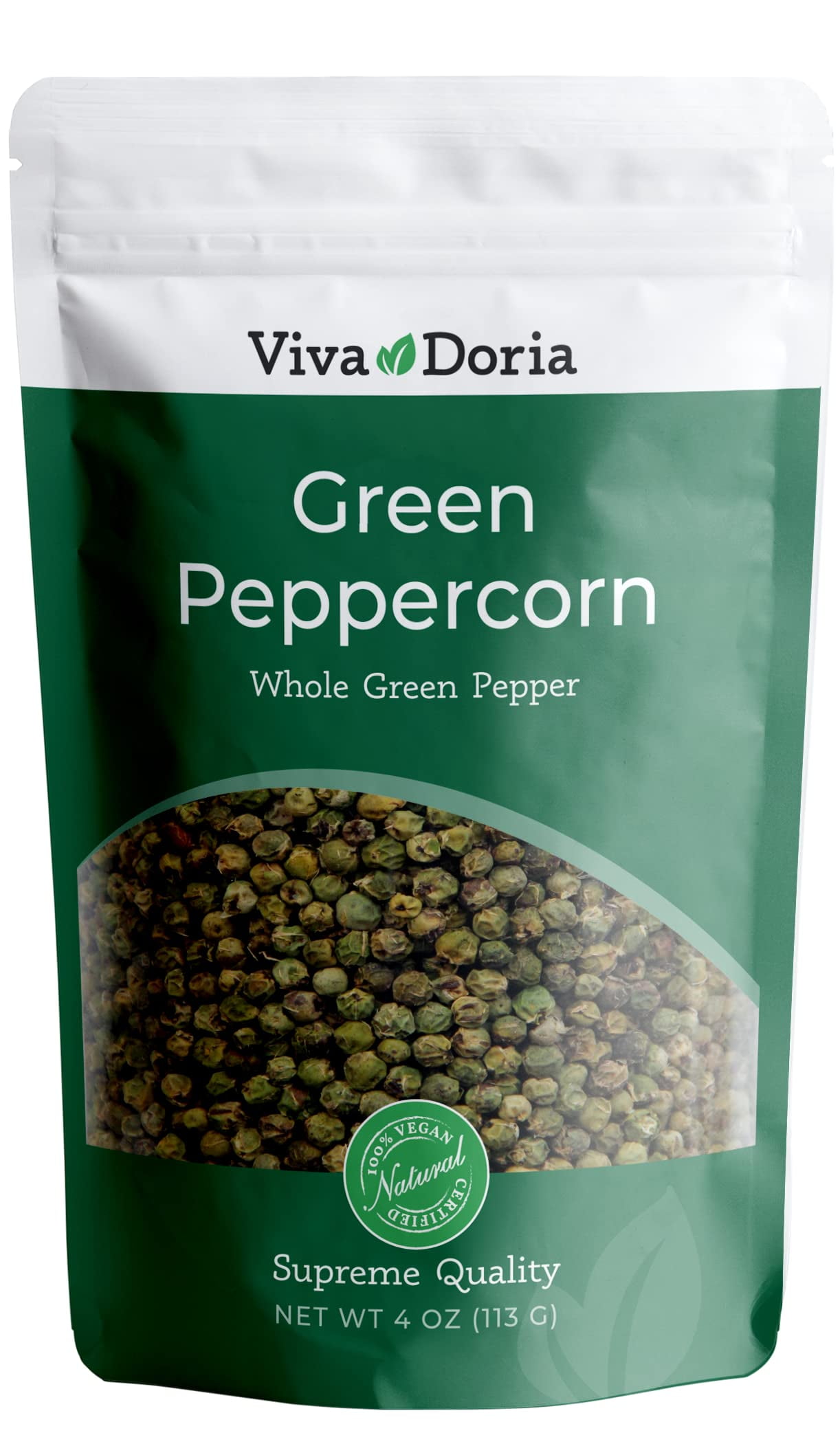 Viva Doria Green Peppercorns, BCF26 Whole Green Pepper, Steam ...