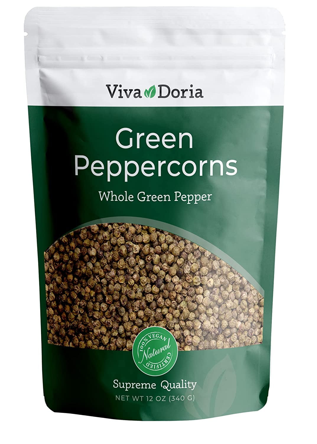Viva Doria Green Peppercorns, Whole Green Pepper, Steam Sterilized,12 ...