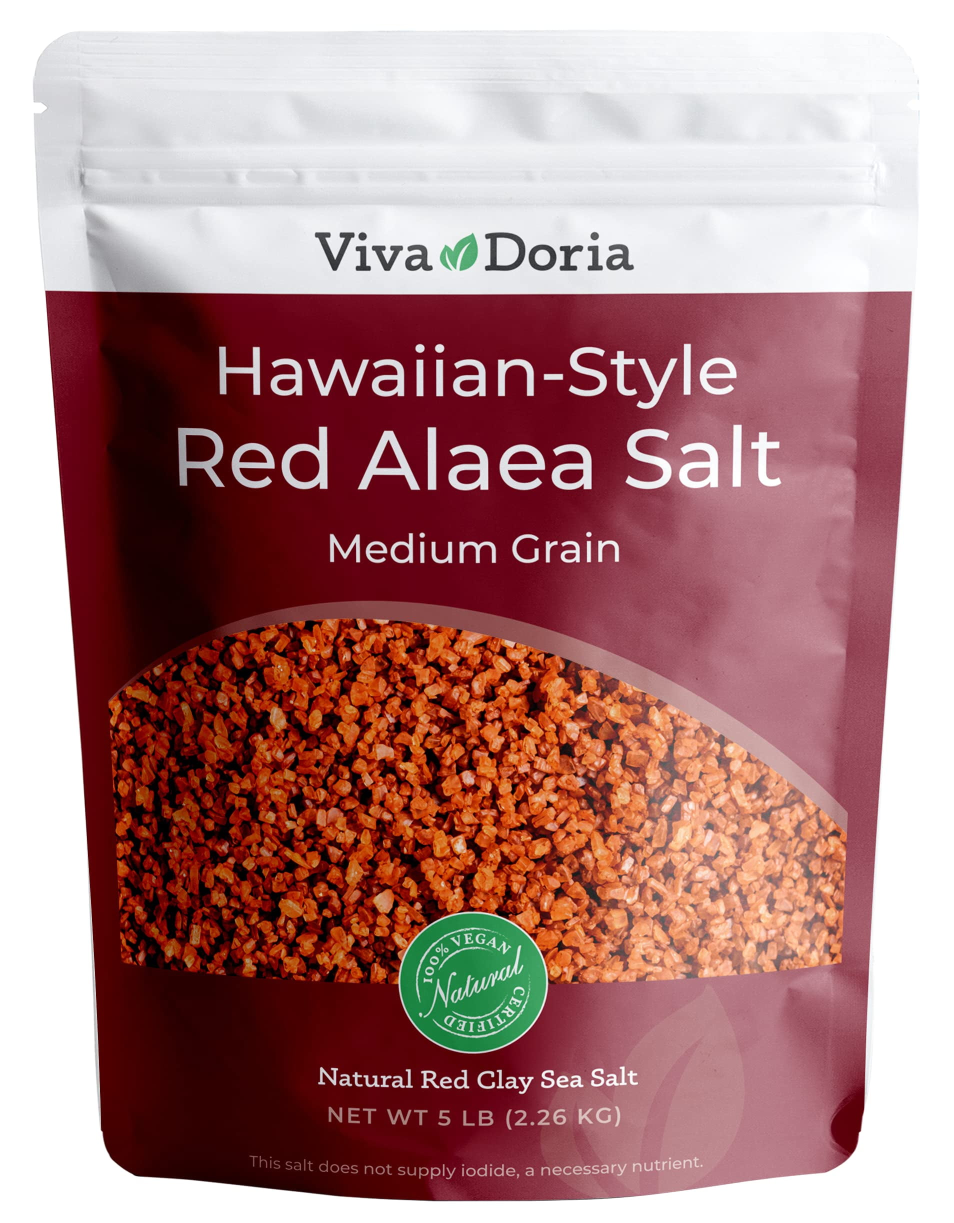 Viva Doria Hawaiian Red ESF27 Alaea Sea Salt, Medium Grain, 5 lb ...