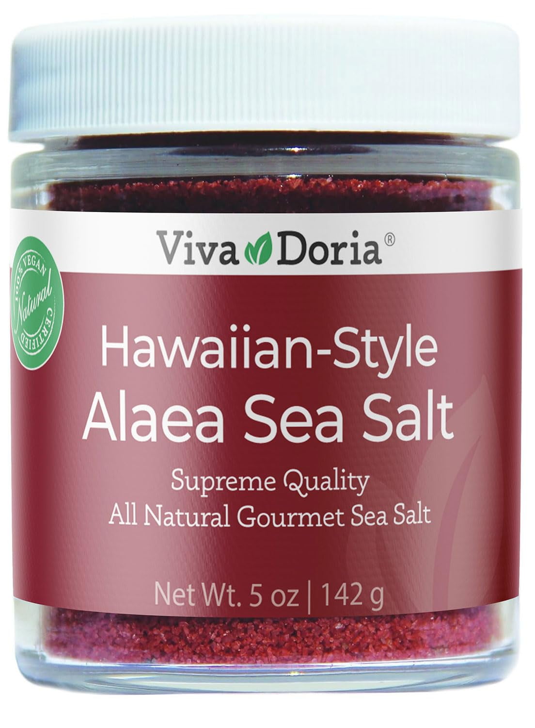 Viva Doria Hawaiian Red XEF1 Alaea Sea Salt, Fine Grain, 5 Oz Glass Jar ...