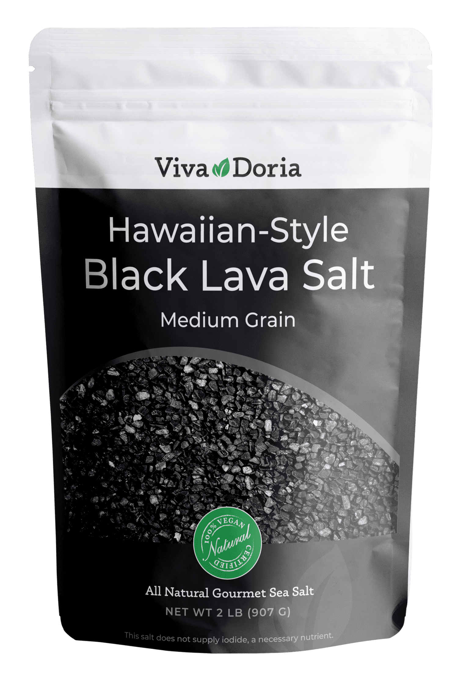 Viva Doria Hawaiian Style Black Lava Sea Salt, Lava Salt (2 Pound ...
