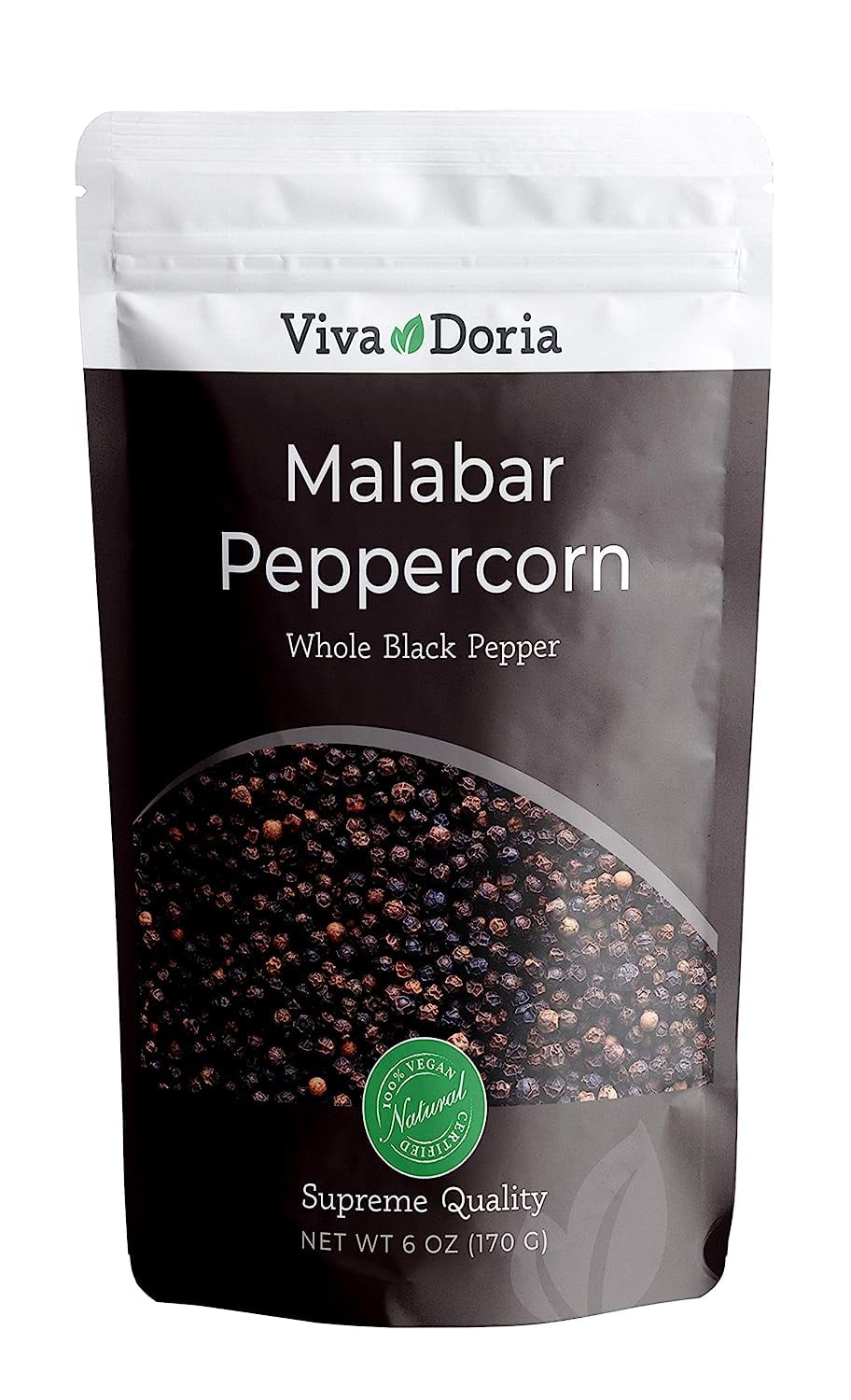 Viva Doria Malabar Peppercorn, Whole Black Pepper, 6 Oz - Walmart.com