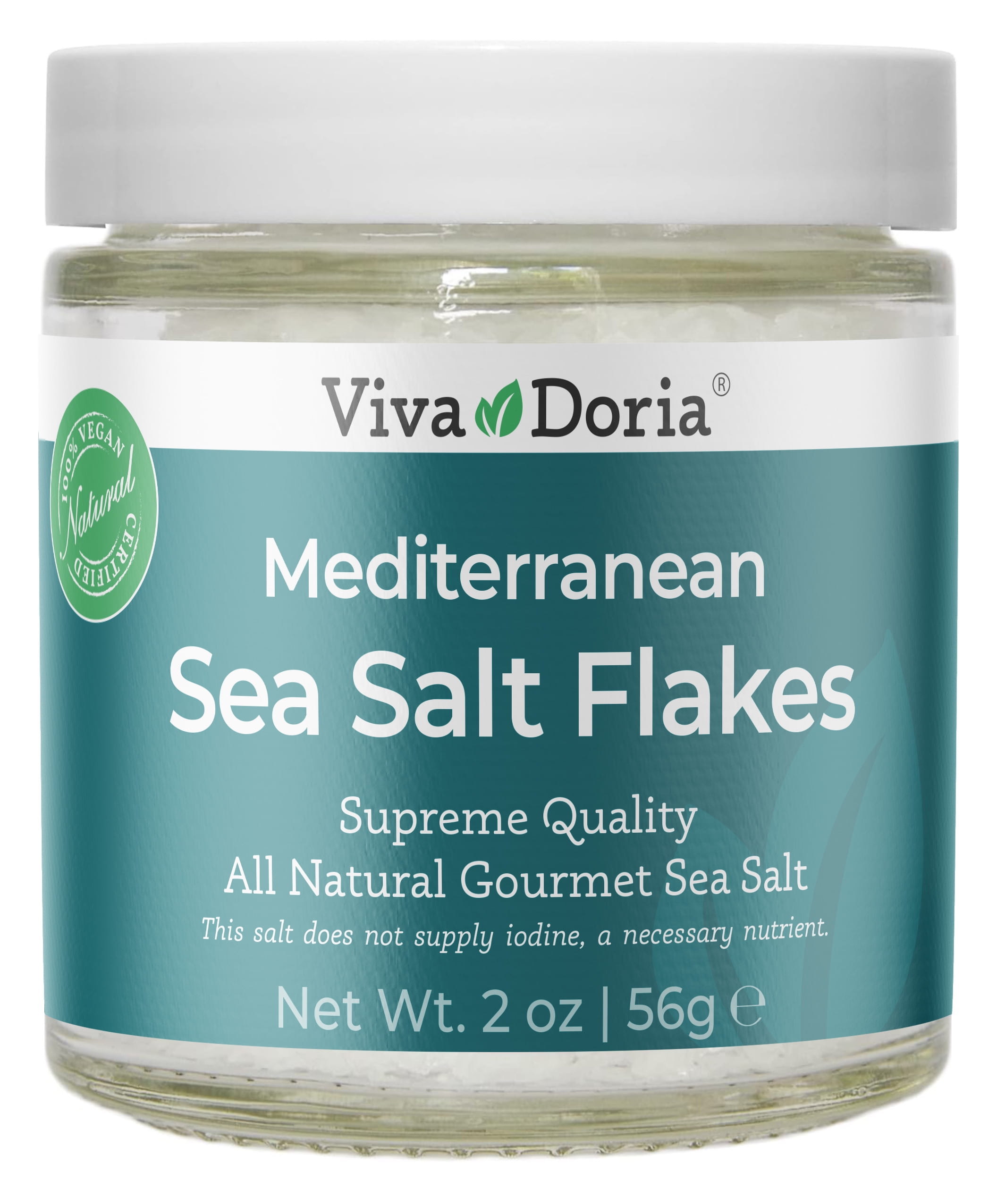 Viva Doria Mediterranean Sea Salt Flakes 2 Oz Glass Jar Finishing Flake ...