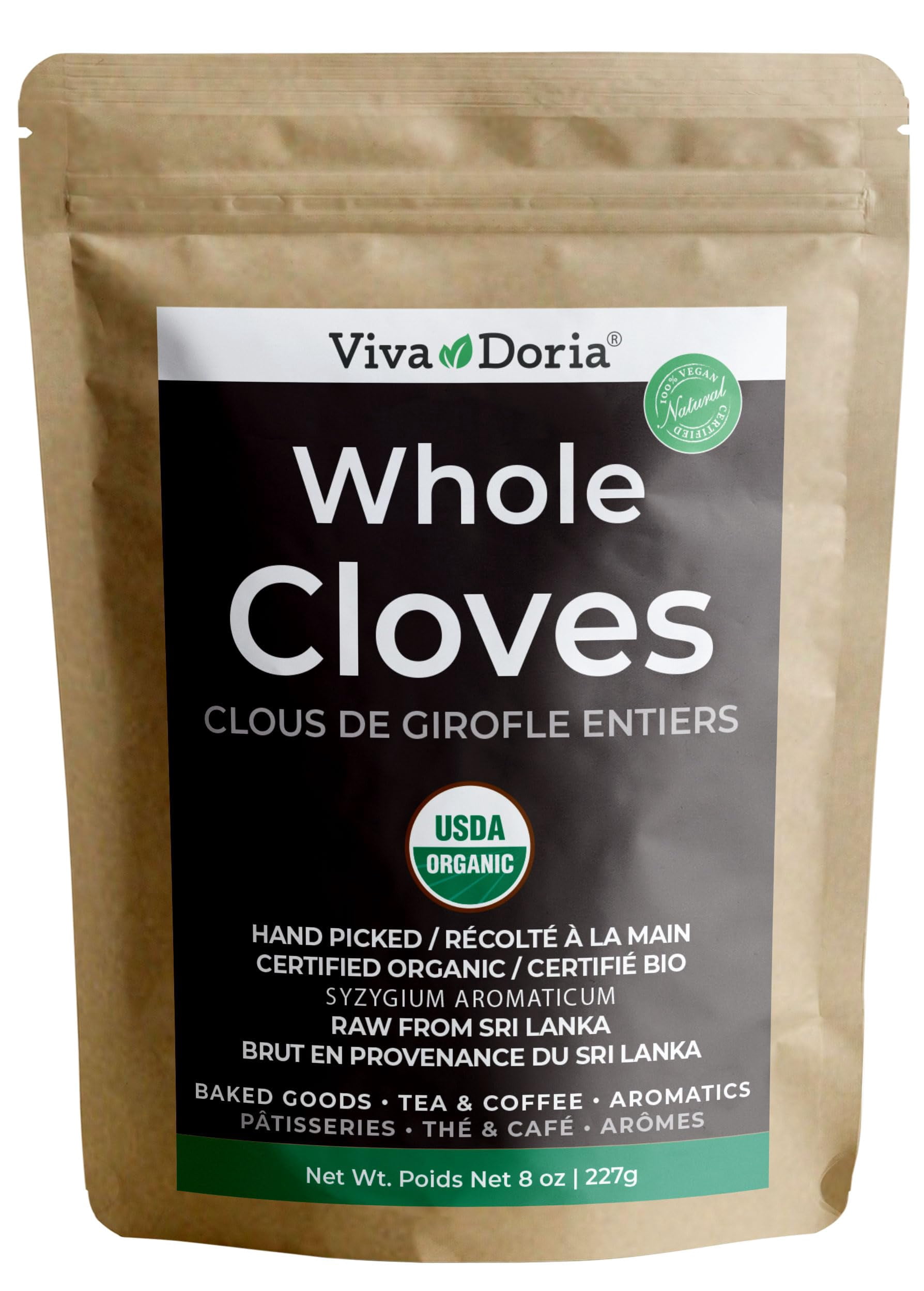 Viva Doria Organic Ceylon BCF26 Whole Cloves, Hand Picked Sri Lankan ...