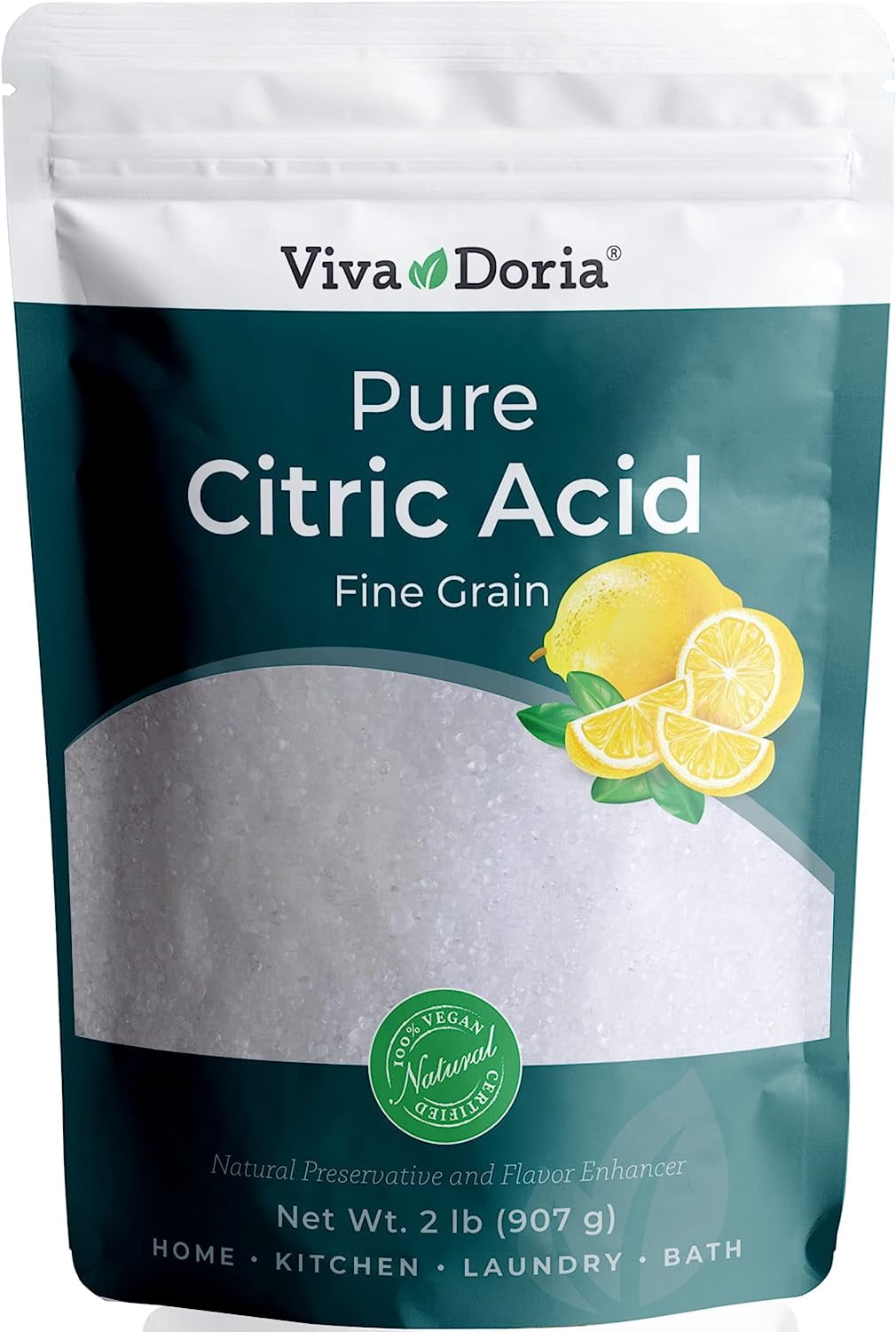 Viva Doria Pure Citric Acid, Food Grade, Fine Grain, 2 Lb, Preservative ...
