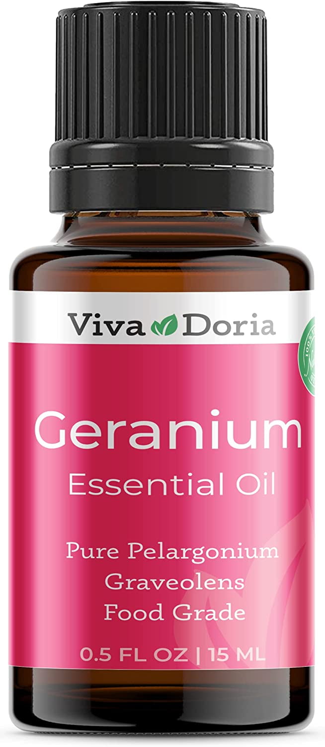 Viva Doria Pure Geranium Essential Oil, Undiluted, Food Grade ...