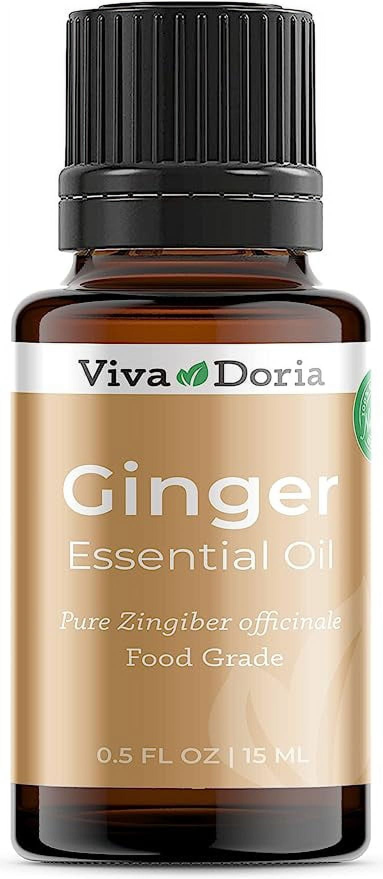 Viva Doria Pure Ginger Fresh Essential Oil, Undiluted, Food Grade, 0.5 ...