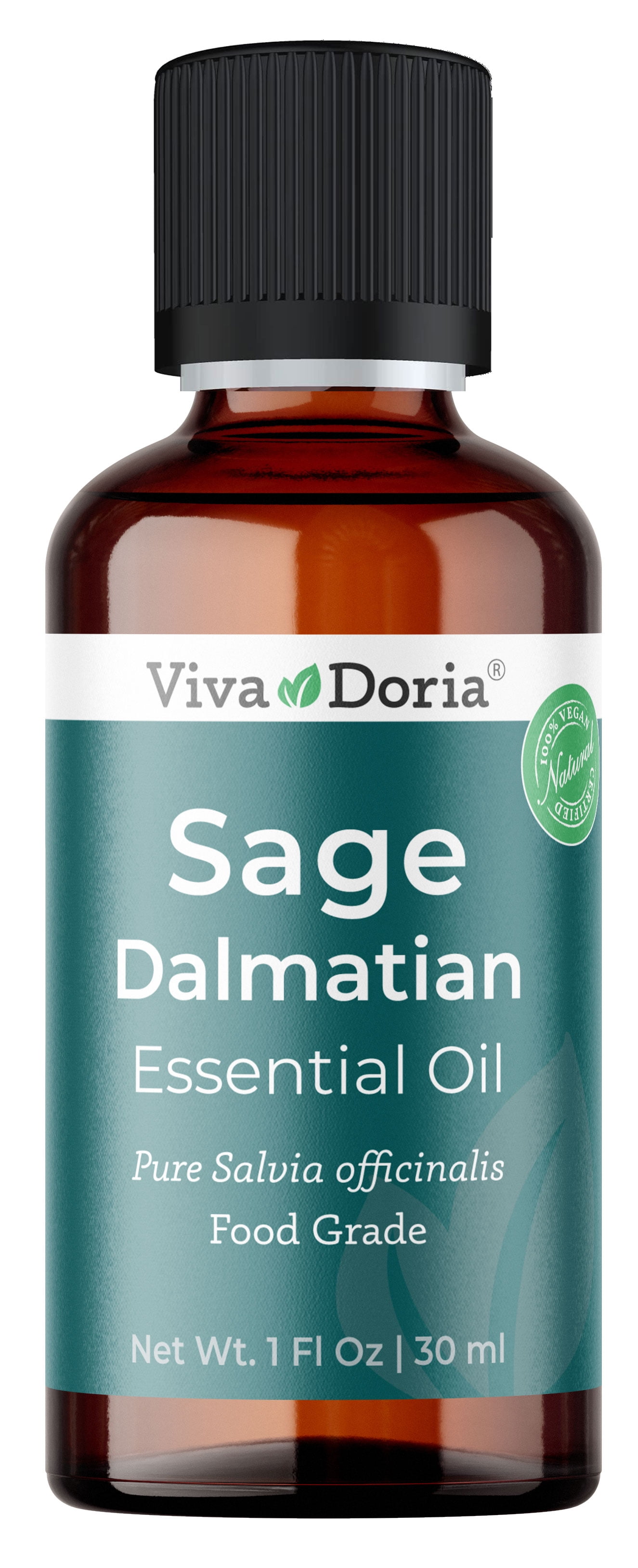 Viva Doria Pure Sage Essential Oil, Undiluted, Food Grade, Sage ...