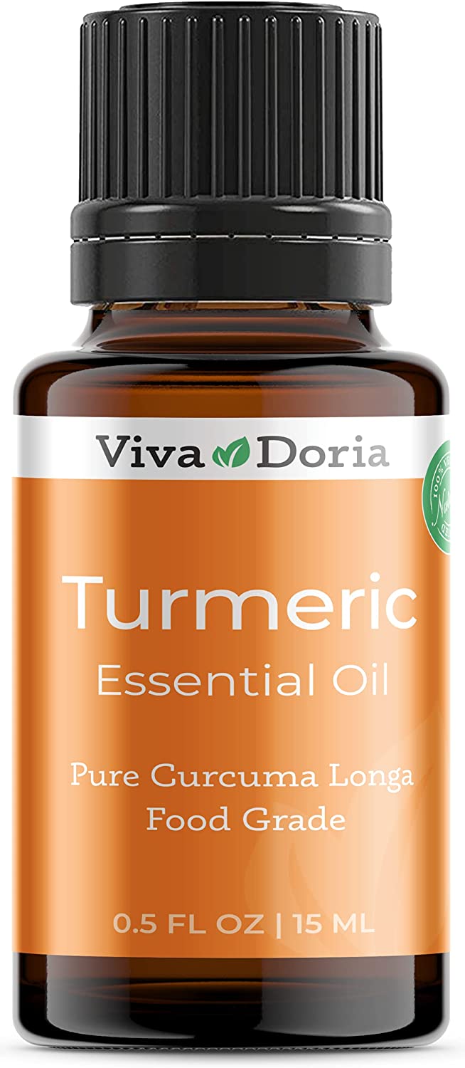 Viva Doria Pure Turmeric Essential Oil, Undiluted, Food Grade, 0.5 ...