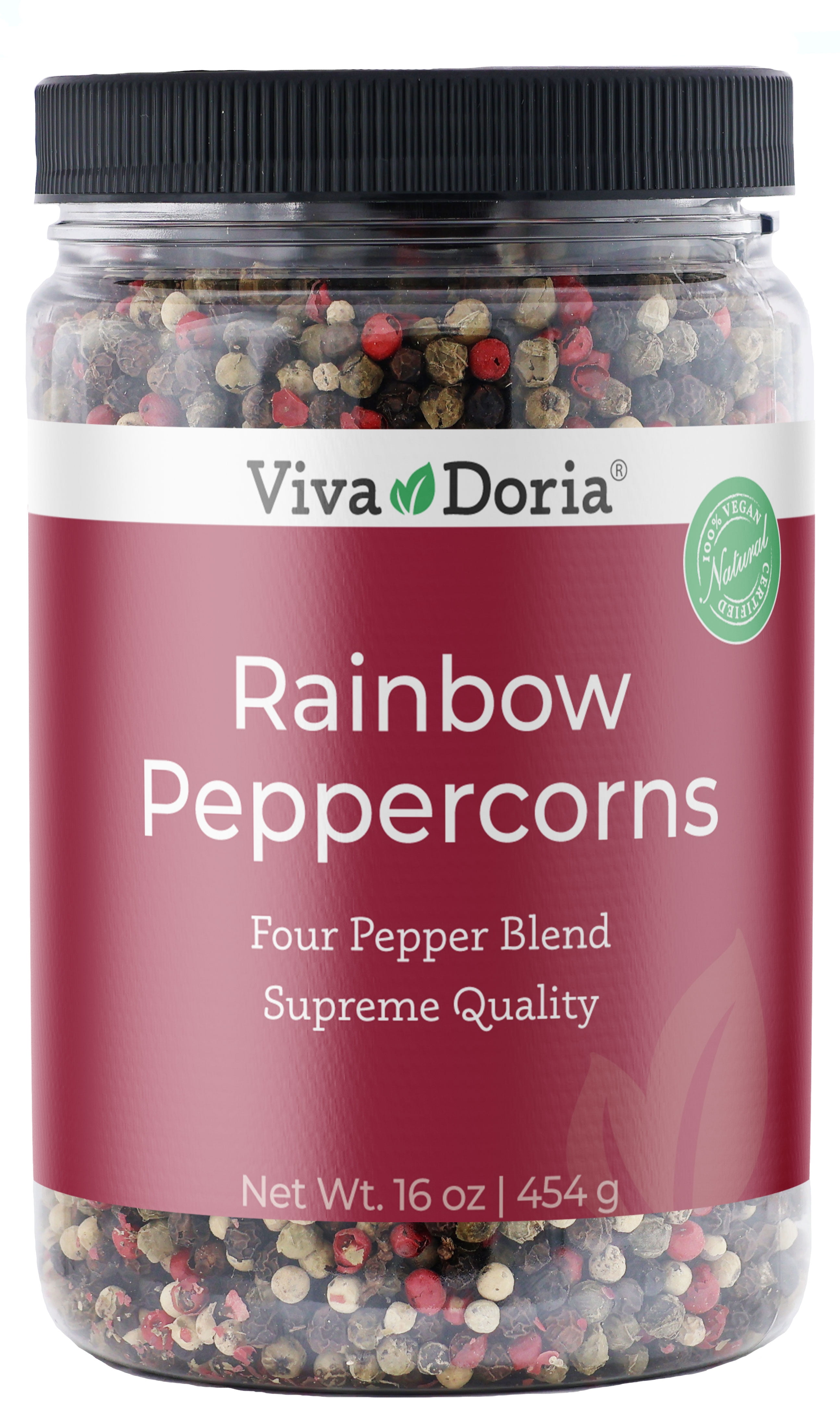 Viva Doria Rainbow Blend Whole Peppercorns, 16 Oz, for Grinder Refills ...