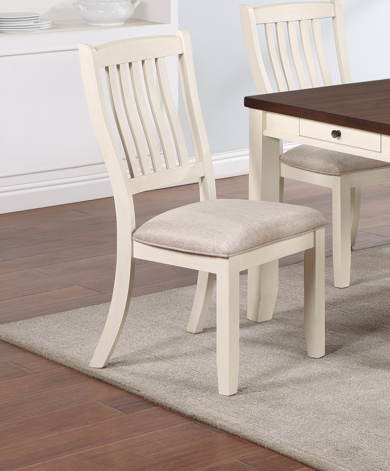 Viva Fabric Cushion Seats Dining Chair (Set of 2) - White - Walmart.com