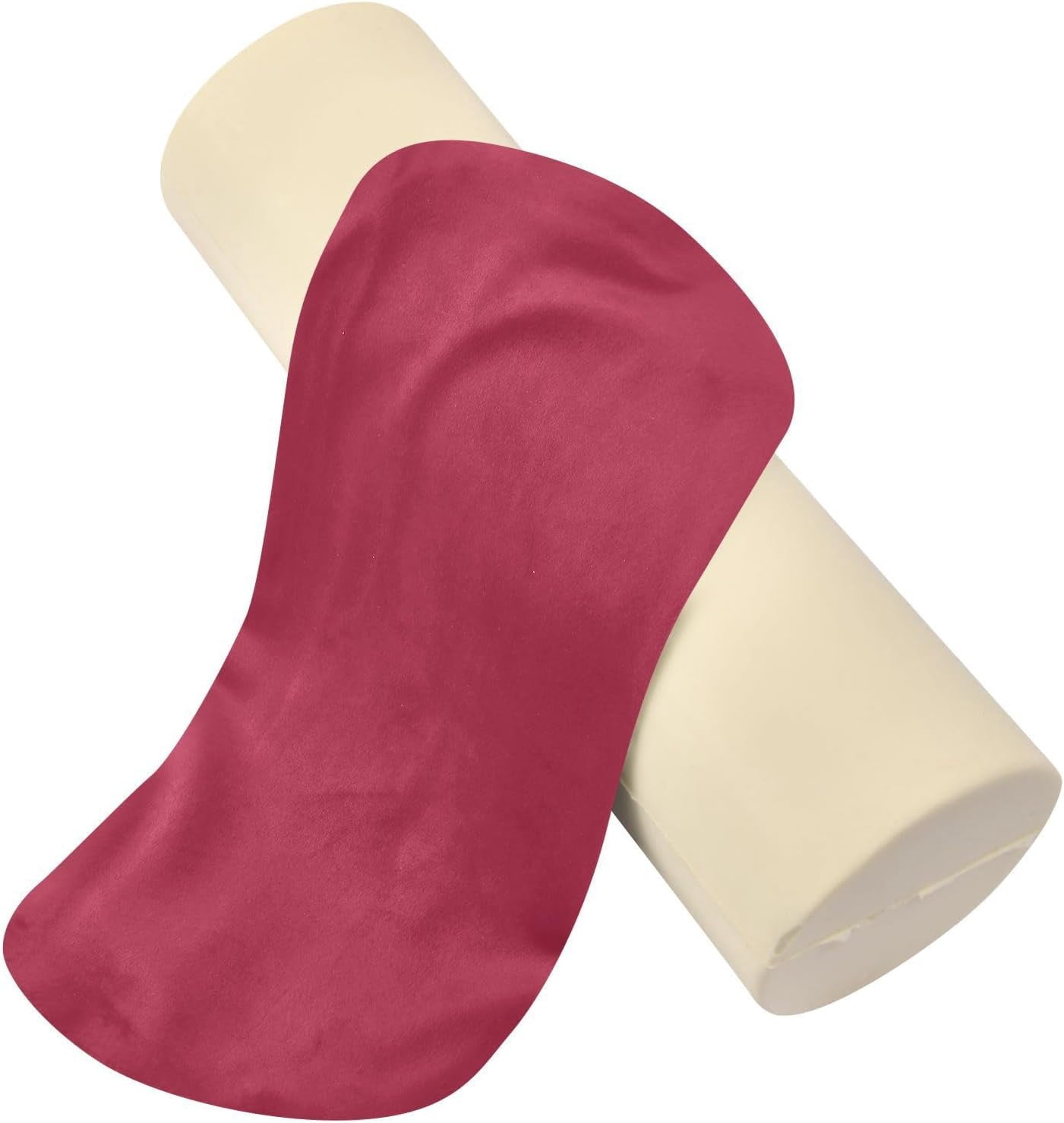 Viva Magenta Red Cervical Neck Roll Pillow Memory Foam Cylinder Bolster ...