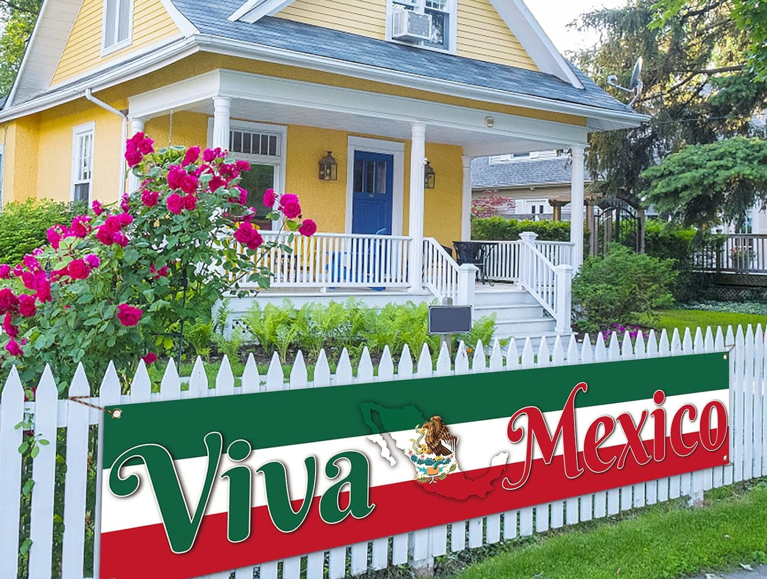 Viva Mexico Fence Banner Mexican Independence Day September 16th ...