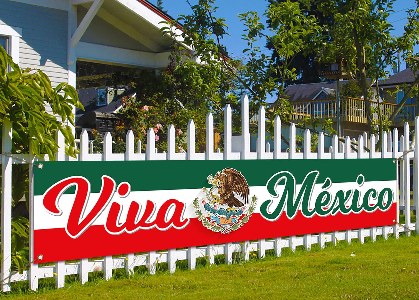 Viva Mexico Fence Banner Mexican Independence Day September 16th ...