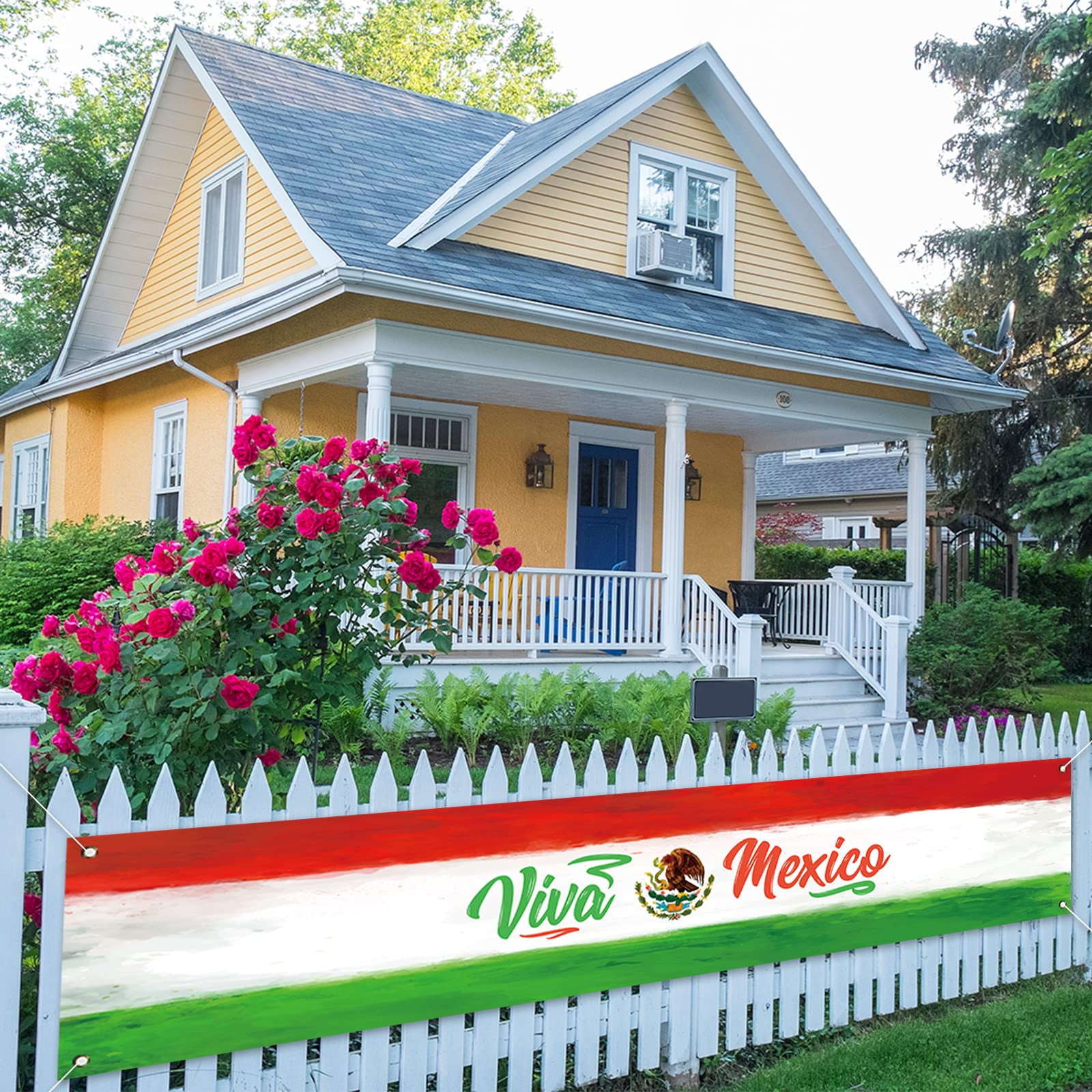 Viva Mexico Fence Banner Mexican Independence Day September 16th ...
