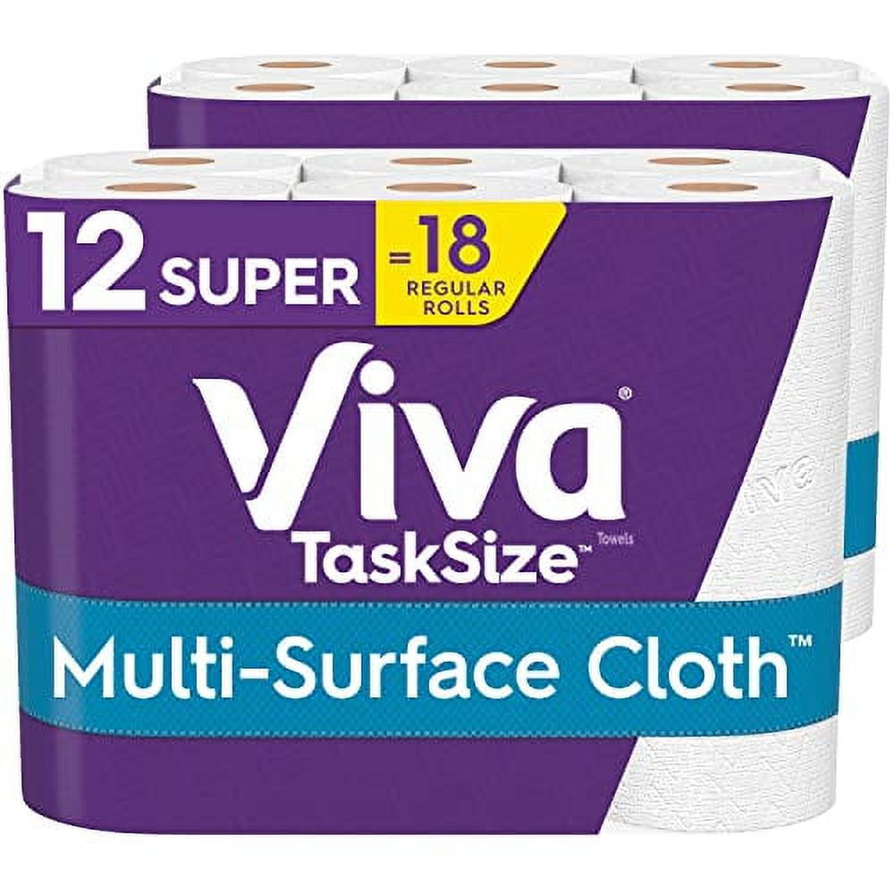 Viva Cloth Paper Towels, Task Size - 12 Super Rolls = 18 Regular Rolls ...