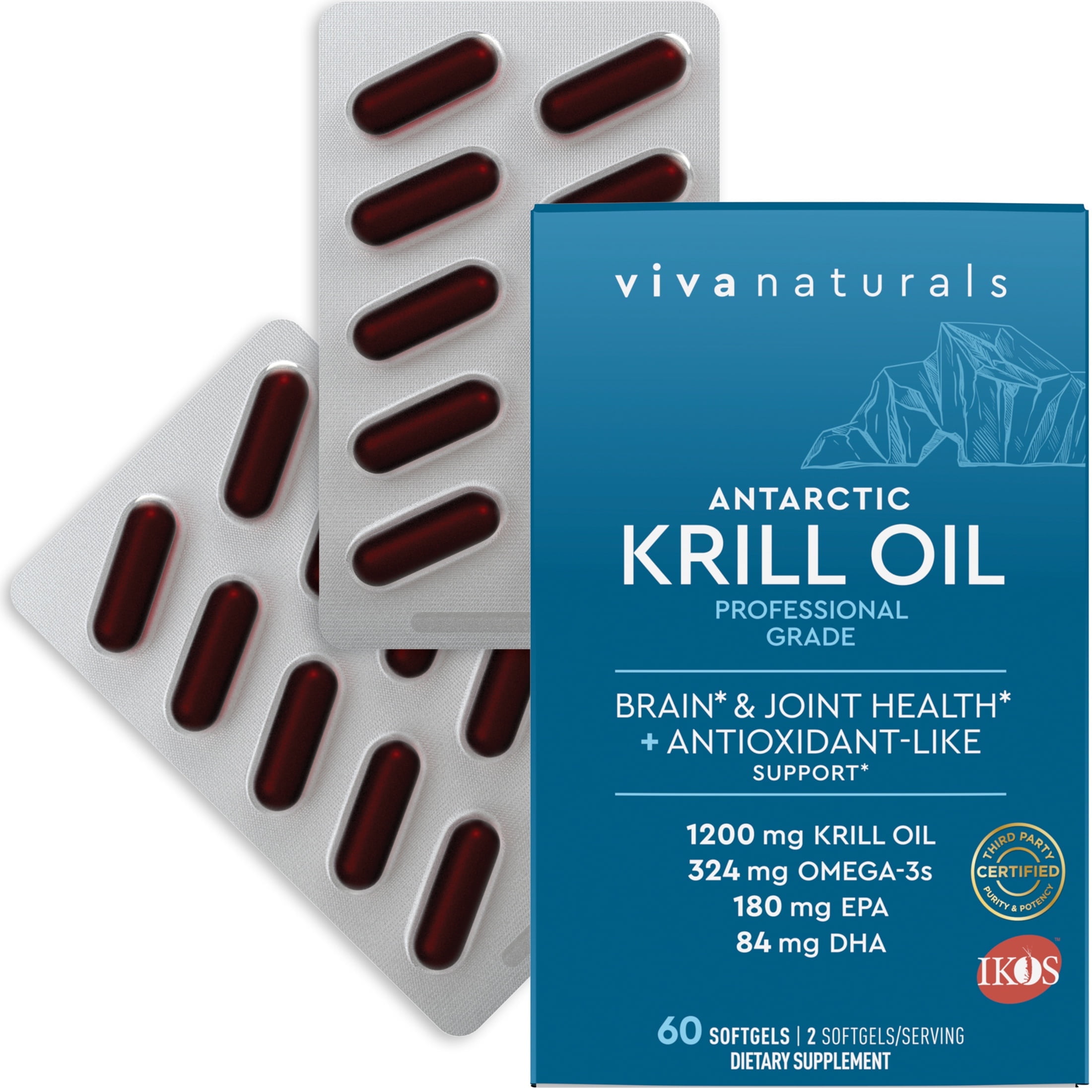 Viva Naturals Professional Grade, Antartica Krill Oil, 1200 mg 60 ...
