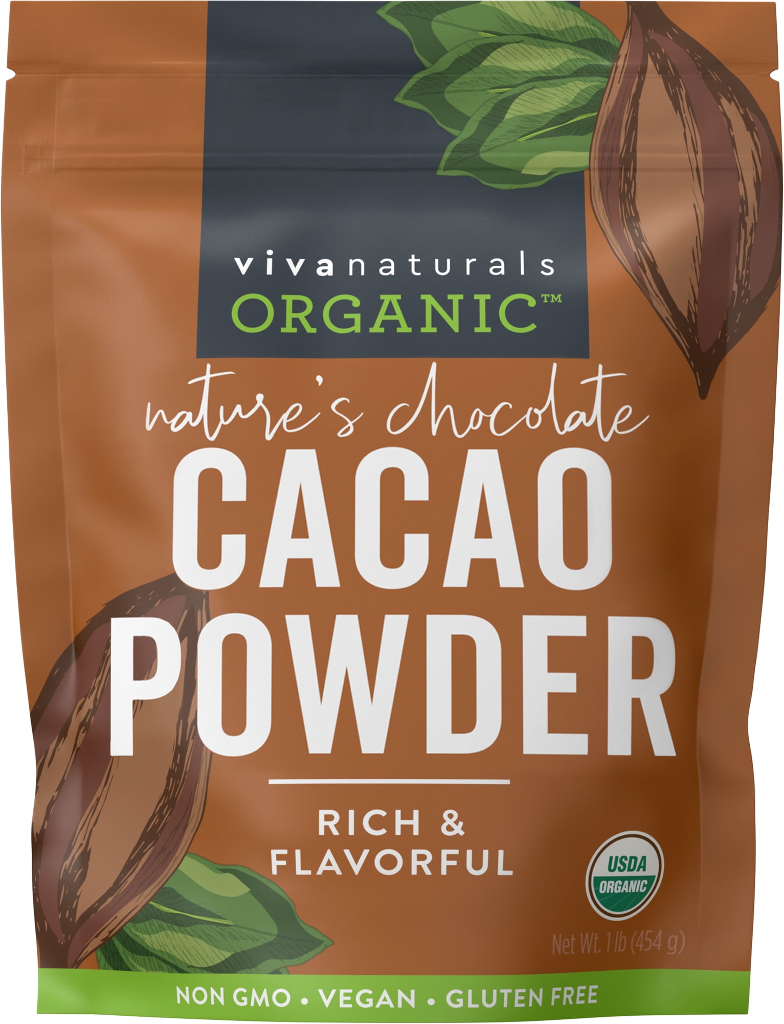 Viva Naturals Organic Cacao Powder, 1 lb - Walmart.com