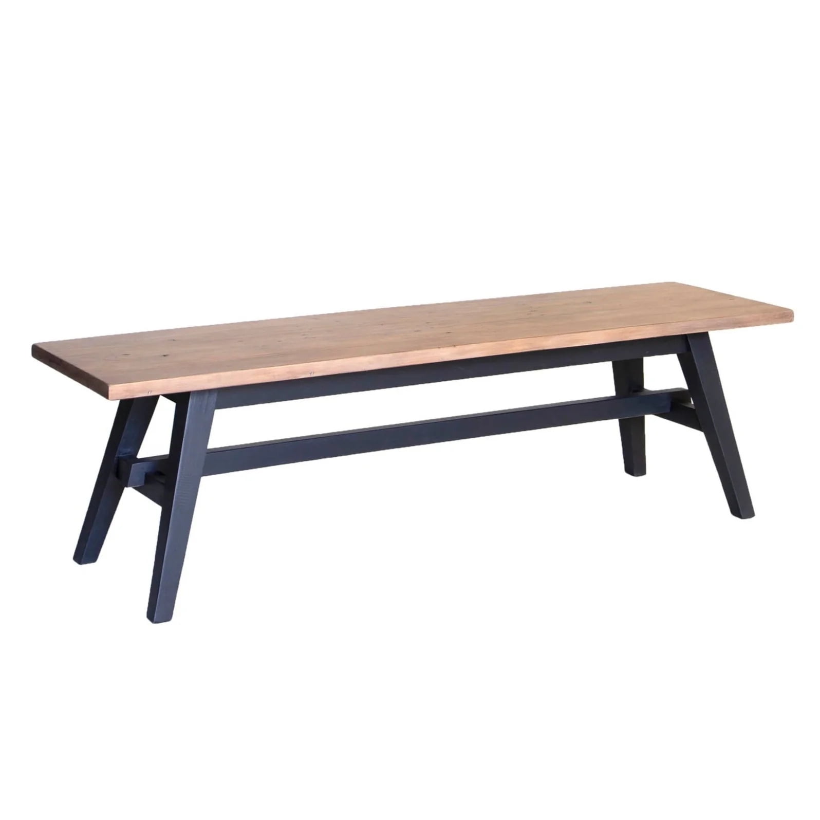 Viva Reclaimed Wood Dining Bench Matte Black Legs - Walmart.com
