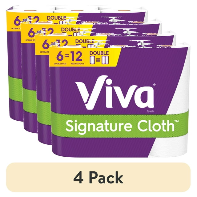 (4 pack) Viva Multi-Surface Cloth Paper Towels, 6 Double Rolls, 110 ...