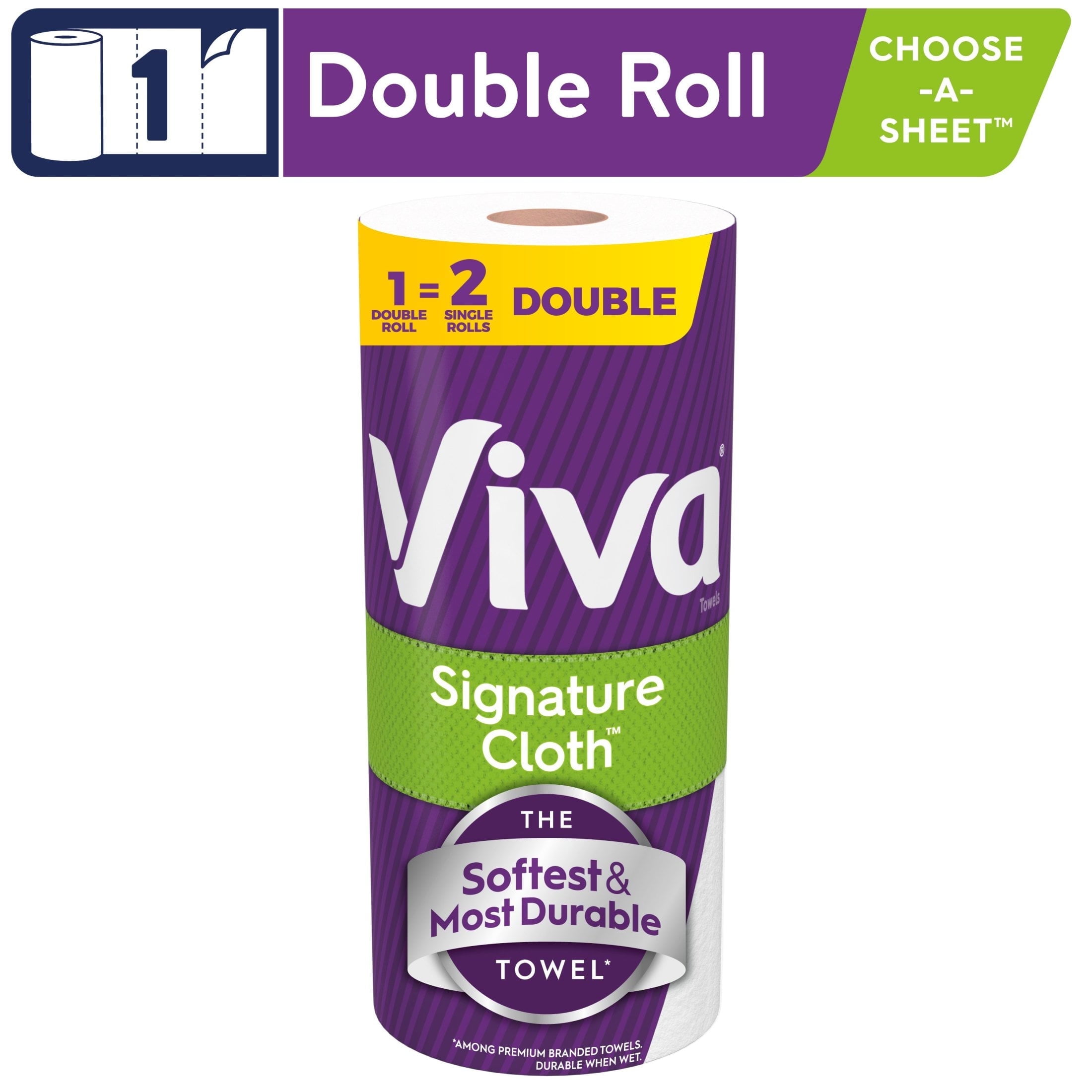 Viva Signature Cloth Paper Towels, 1 Double Roll, 86 Sheets per Roll ...