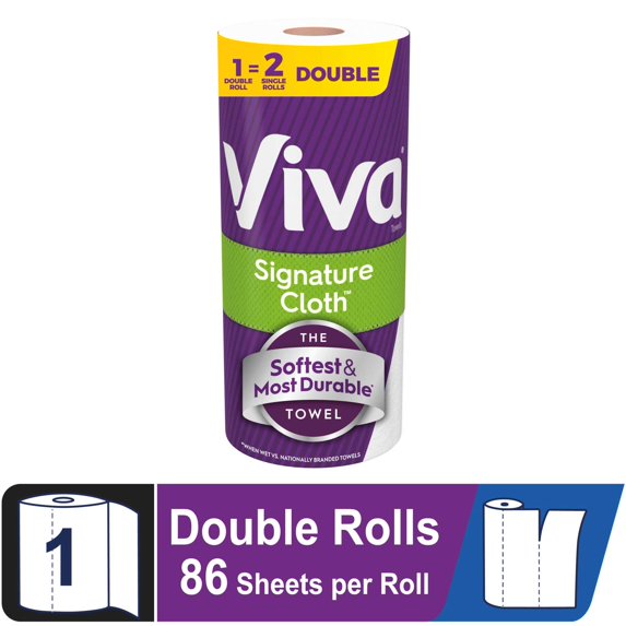 Viva Signature Cloth Paper Towels Double Roll 86 Sheets Durable Soft ...