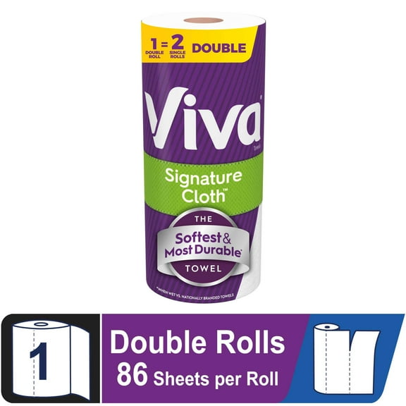 (2 pack) Viva Signature Cloth Paper Towels, 6 Double Rolls, 86 Sheets per Roll - Walmart.com