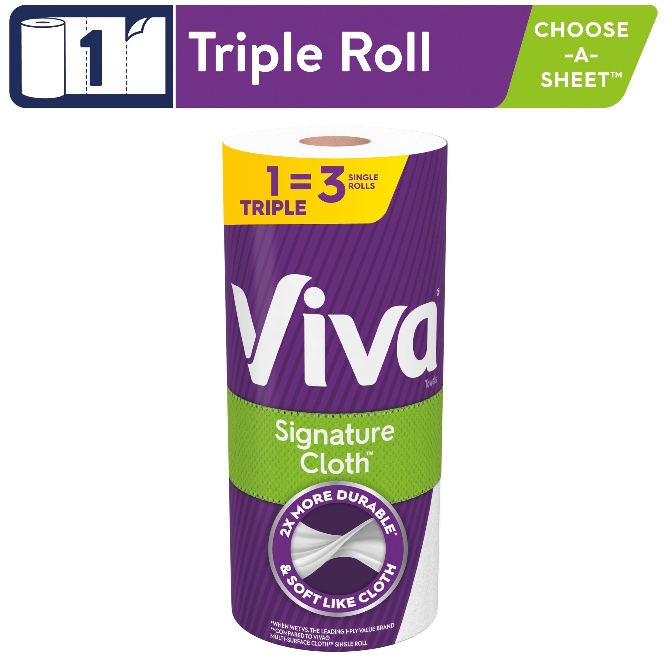 Viva Signature Cloth Paper Towels, 1 Triple Roll - Walmart.com