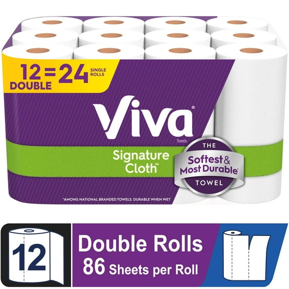 (2 pack) Viva Signature Cloth Paper Towels, 2 Triple Rolls, 129 Sheets ...