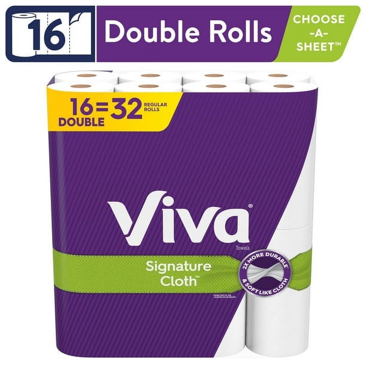 Viva Signature Cloth Paper Towels, 16 Double Rolls (94 Sheets per Roll ...