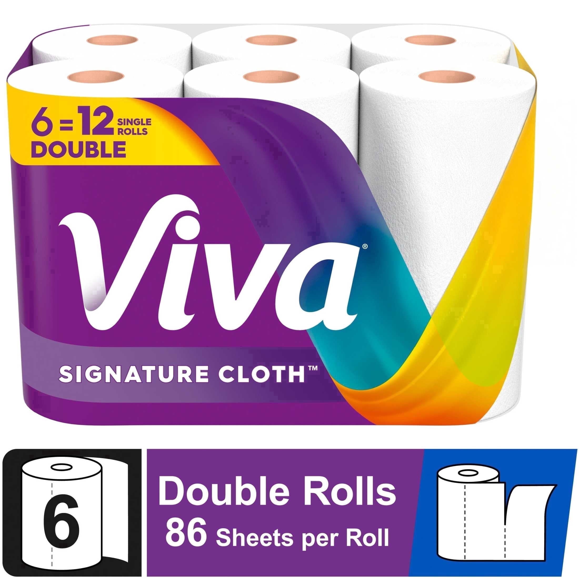 Viva Signature Cloth Paper Towels, 6 Double Rolls, 86 Sheets per Roll ...