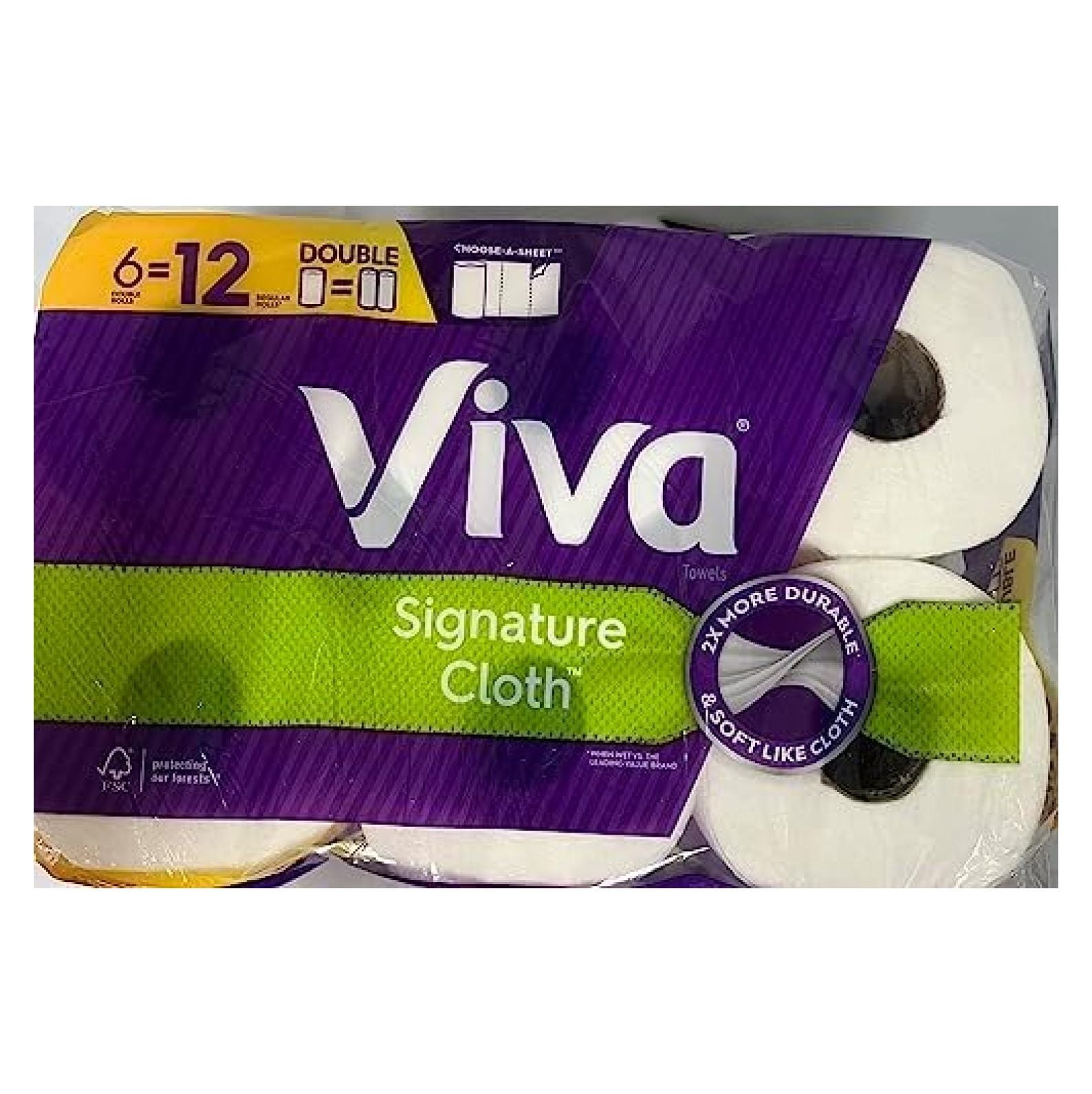Viva Signature Cloth Paper Towels, 6 Double Rolls (94 Sheets per Roll ...