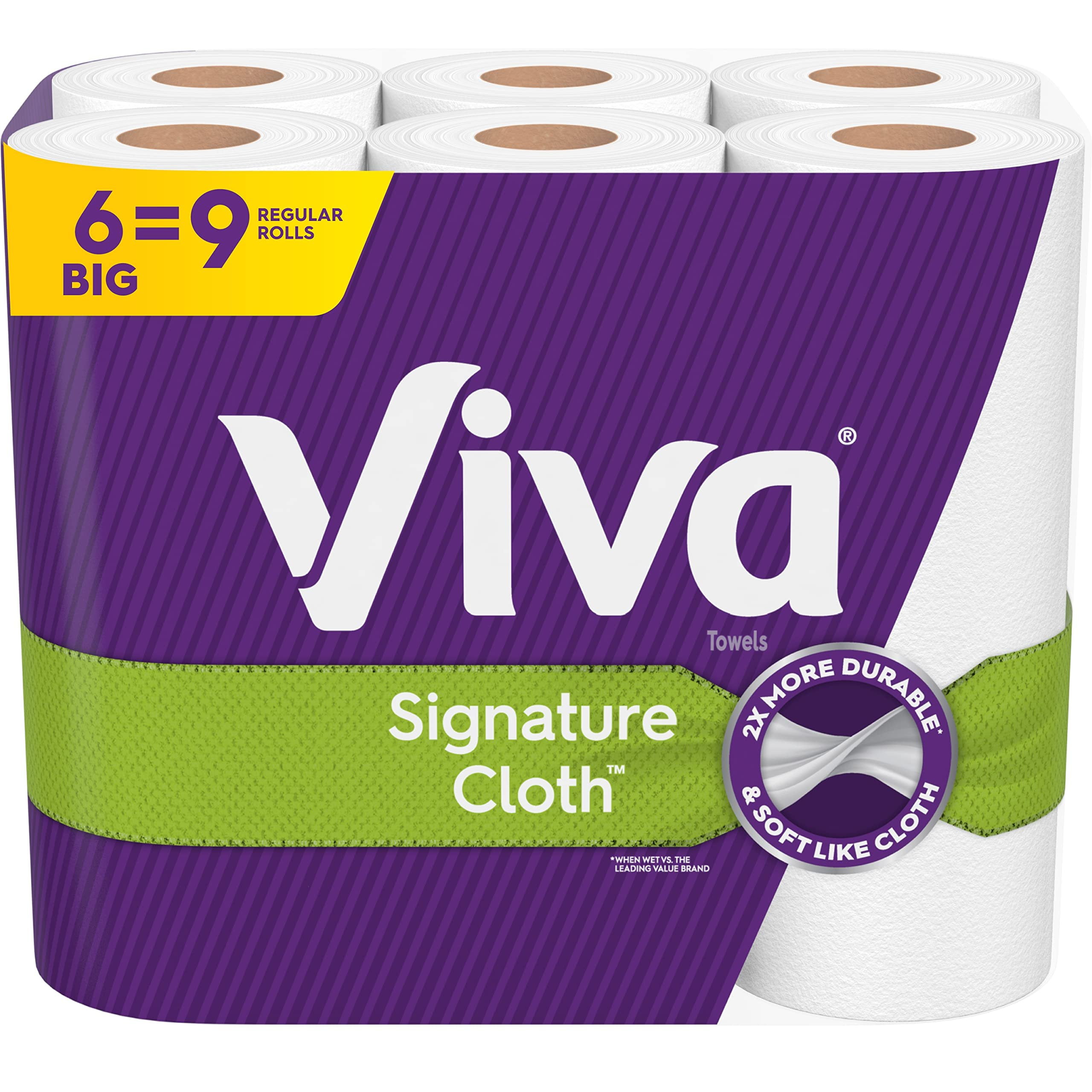 Viva Signature Cloth Paper Towels, Choose-A-Sheet - 6 Big Rolls 70 ...